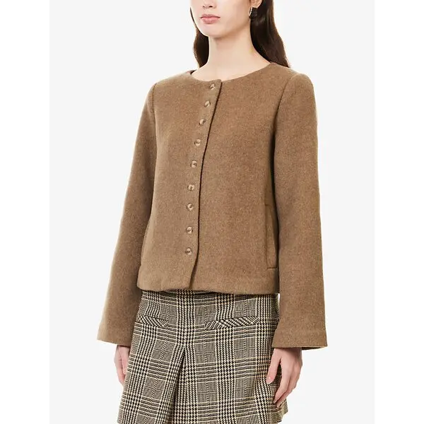 REFORMATION Lucia Round-neck Wool-blend Jacket