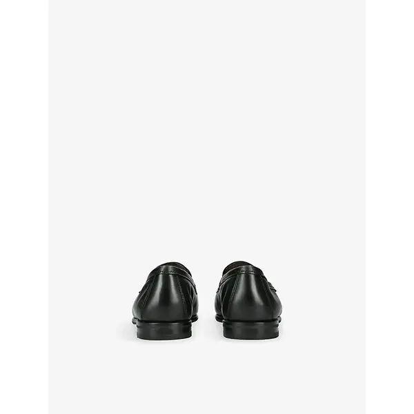 Santoni Carlo Cashmere And Leather Penny Loafers - Black