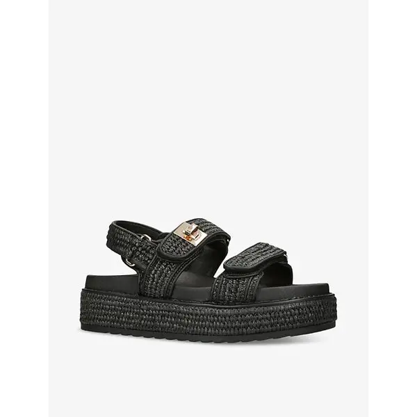 Steve Madden Millo Double-strap Raffia Sandals
