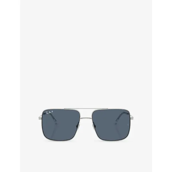Ray-ban Square-frame Metal Sunglasses - Silver