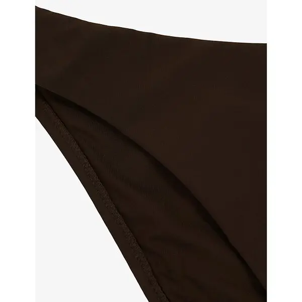 REISS Carina Fixed-side Bikini Bottom - Chocolate