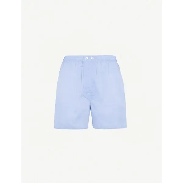 Derek Rose Amalfi Batiste Relaxed-fit Cotton Woven Boxer Shorts - Blue