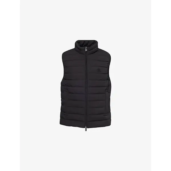 Emporio Armani Badge-embroidered Shell-down Gilet