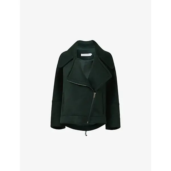 LEEM Boxy Wool-blend Biker Jacket