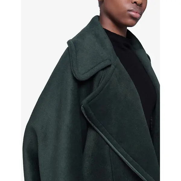 LEEM Boxy Wool-blend Biker Jacket