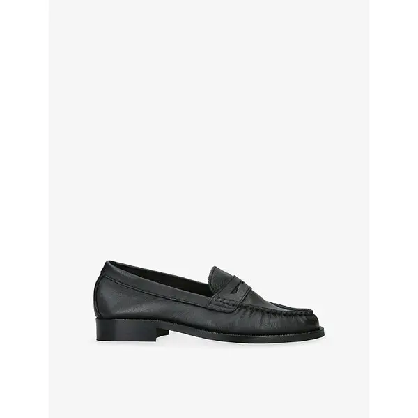 DUKE + DEXTER Ezra Leather Penny Loafers - Black