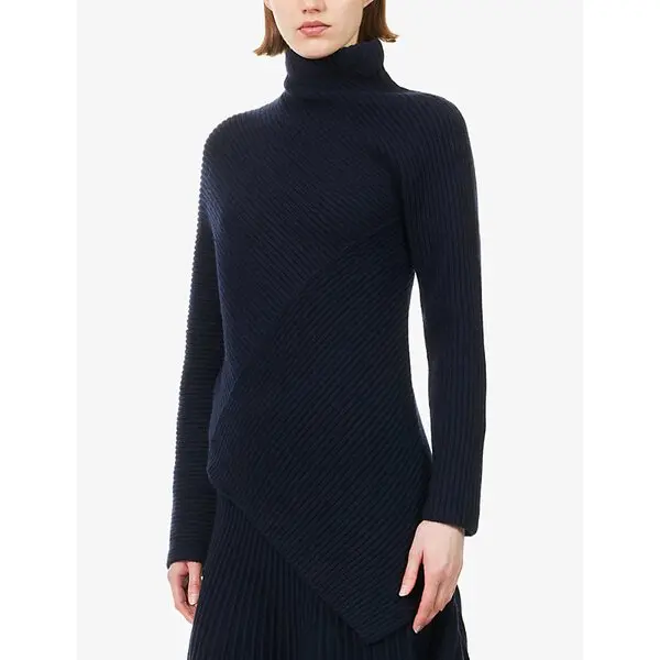 Alaïa Twisted Asymmetric Wool And Cashmere Jumper