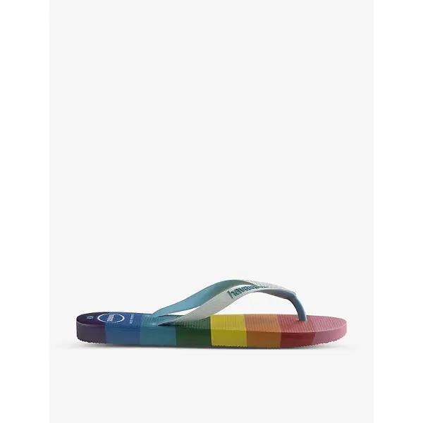 Havaianas Rainbow-print Rubber Flip Flops - Blue