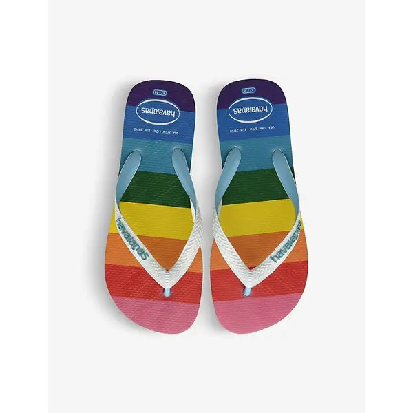 Havaianas Rainbow-print Rubber Flip Flops - Blue