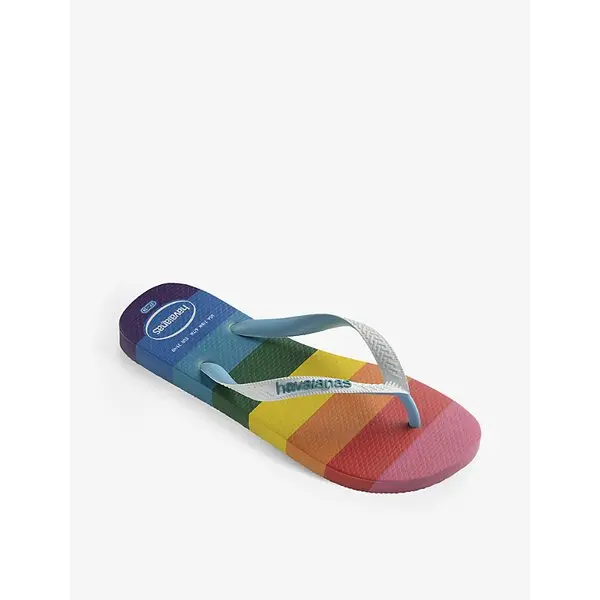 Havaianas Rainbow-print Rubber Flip Flops - Blue