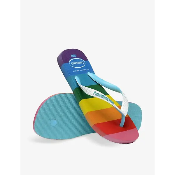 Havaianas Rainbow-print Rubber Flip Flops - Blue