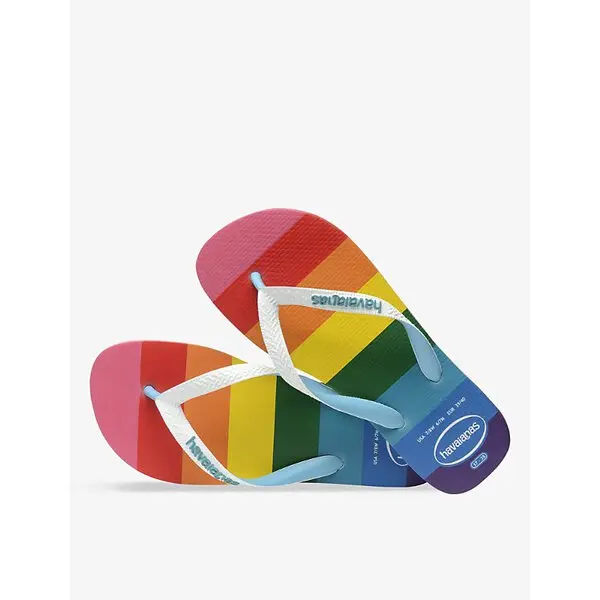Havaianas Rainbow-print Rubber Flip Flops - Blue