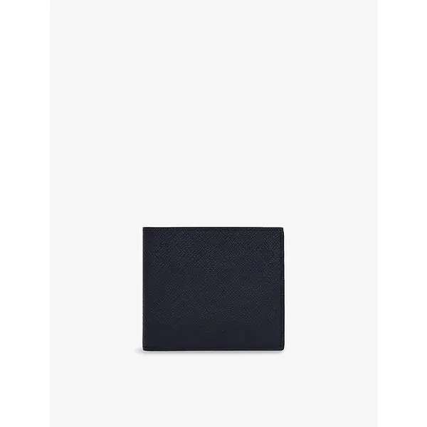 Smythson Panama 6-card Slot Leather Wallet - Navy
