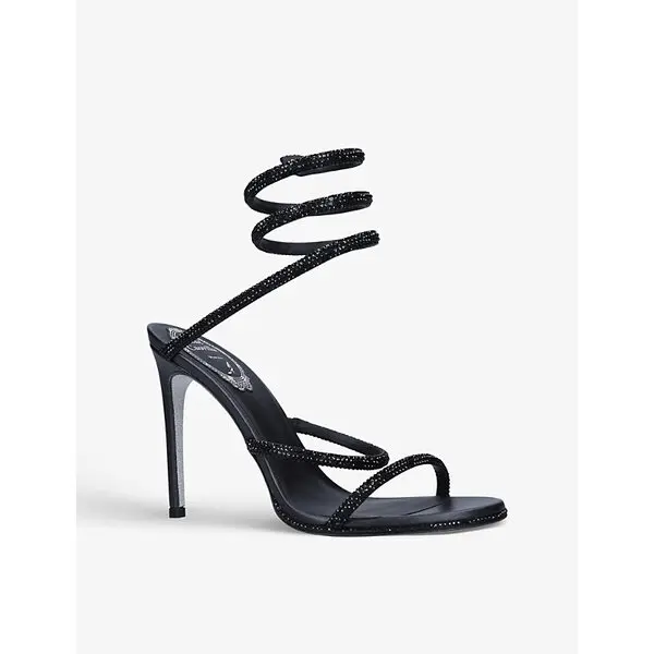 Rene Caovilla Cleo Embellished Leather Stiletto Heeled Sandals