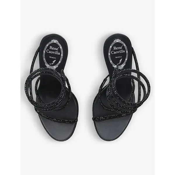 Rene Caovilla Cleo Embellished Leather Stiletto Heeled Sandals