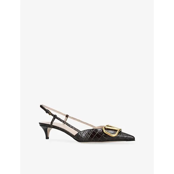 Valentino Garavani Vlogo Leather Sling-back Courts