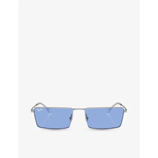 Ray-ban Rb3741 Emy Rectangle-frame Sunglasses - Silver