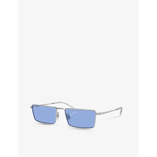 Ray-ban Rb3741 Emy Rectangle-frame Sunglasses - Silver