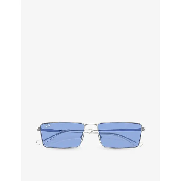 Ray-ban Rb3741 Emy Rectangle-frame Sunglasses - Silver