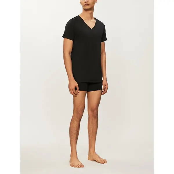 Hanro Cotton Superior Cotton-blend T-shirt - Black