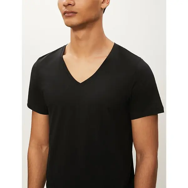 Hanro Cotton Superior Cotton-blend T-shirt - Black