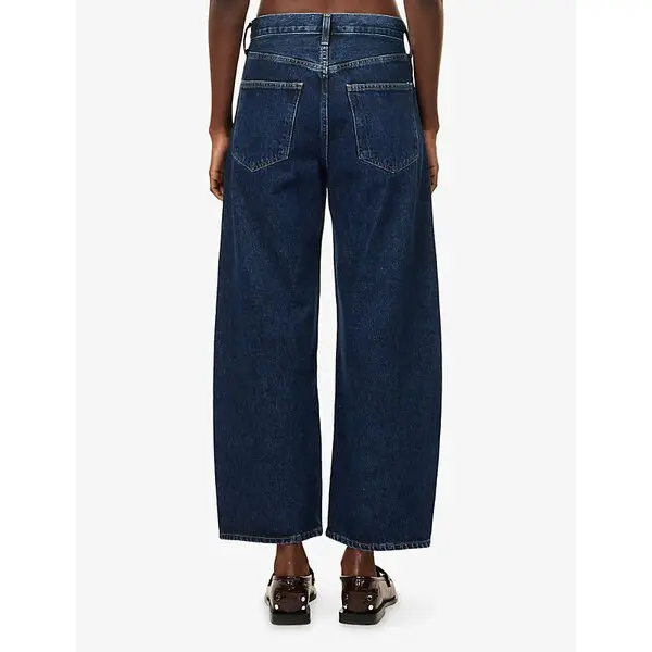 AGOLDE Wide-crop-leg Denim Jeans - Pendulum (medium Indigo)