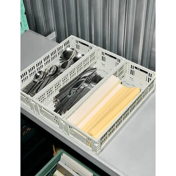 HAY Oblong Stackable Crate - Grey