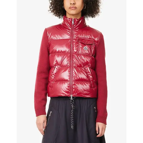Moncler Padded Zip-up Wool Cardigan