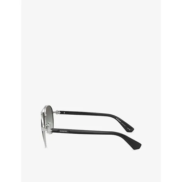 Burberry Be3167 Aviator-frame Metal Sunglasses - Silver