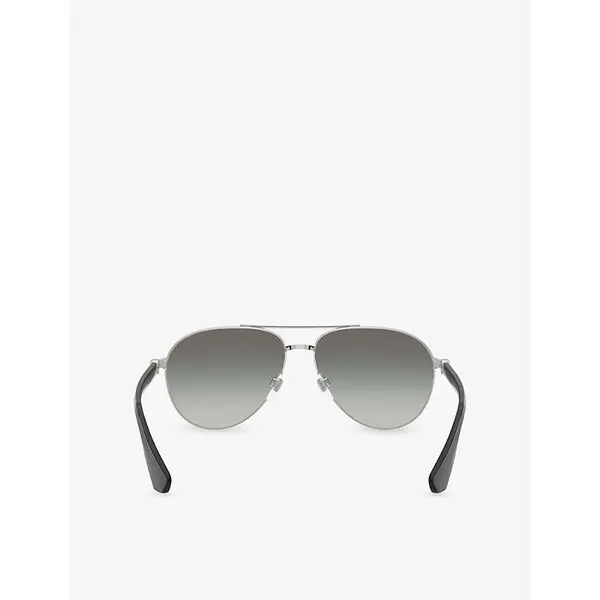 Burberry Be3167 Aviator-frame Metal Sunglasses - Silver