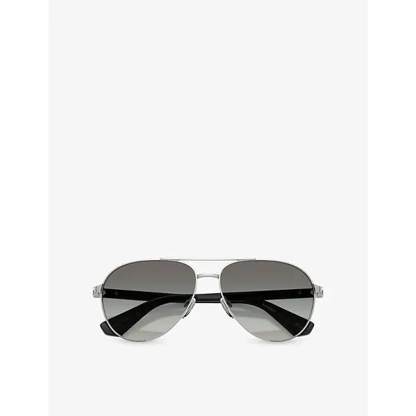 Burberry Be3167 Aviator-frame Metal Sunglasses - Silver