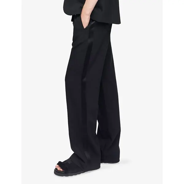 Zadig&Voltaire Poma Satin-stripe Straight-leg Trousers - Black