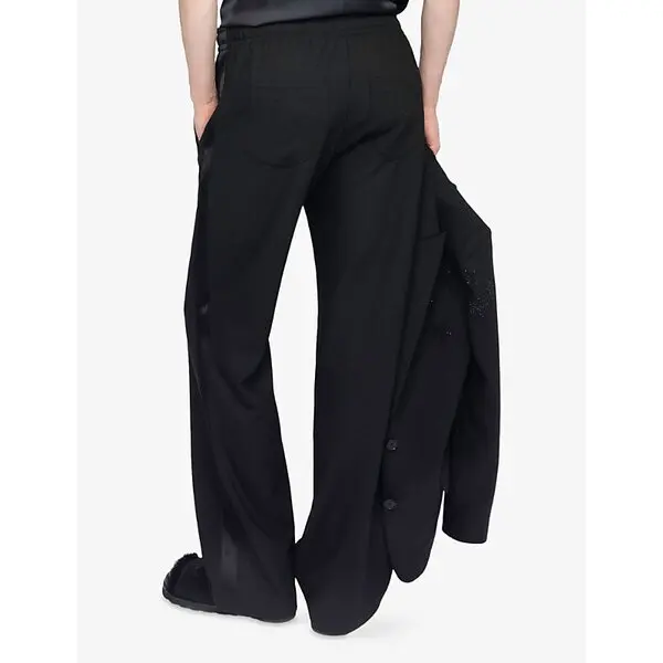 Zadig&Voltaire Poma Satin-stripe Straight-leg Trousers - Black