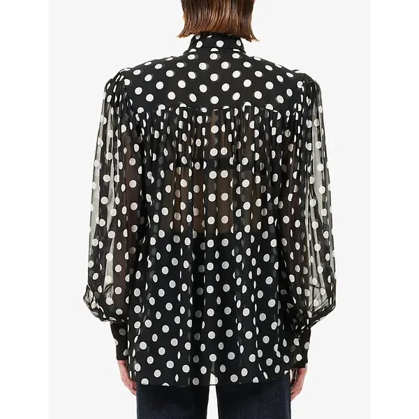 Khaite Vali Dot-print Silk Top