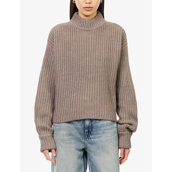 Good American Chunky Mock-neck Knitted Jumper