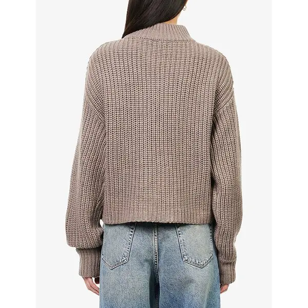Good American Chunky Mock-neck Knitted Jumper