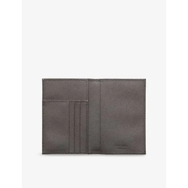 Prada Saffiano Leather Passport Holder - Grey