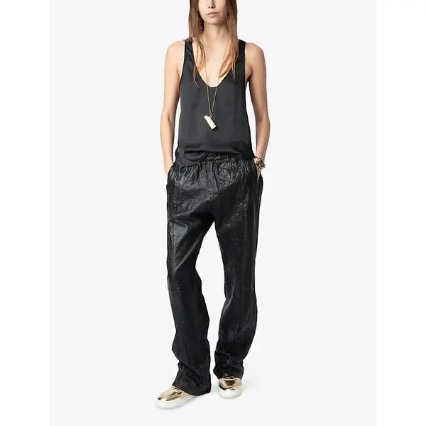Zadig&Voltaire Tarys Scoop-neck Satin Top - Black