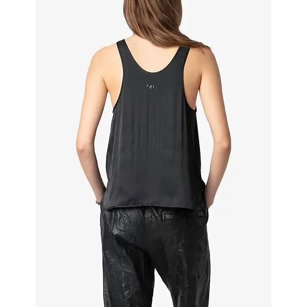 Zadig&Voltaire Tarys Scoop-neck Satin Top - Black