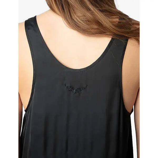 Zadig&Voltaire Tarys Scoop-neck Satin Top - Black