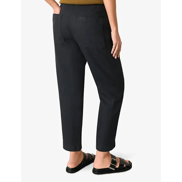 Whistles Barrel-leg High-rise Linen Trousers