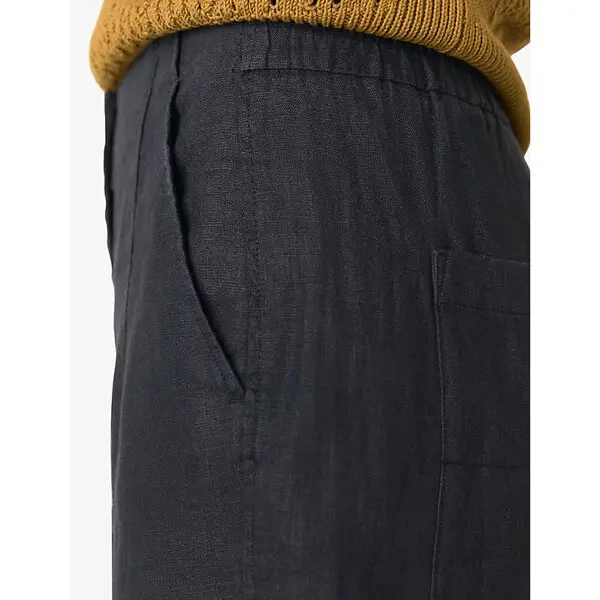 Whistles Barrel-leg High-rise Linen Trousers