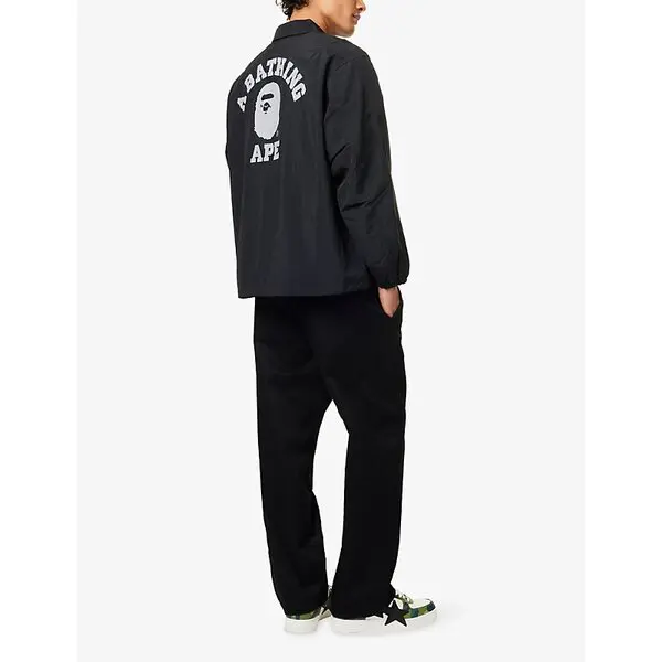 A BATHING APE Wind Stopper Logo-embroidered Woven Coach Jacket