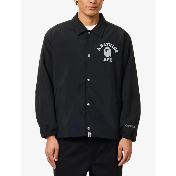 A BATHING APE Wind Stopper Logo-embroidered Woven Coach Jacket