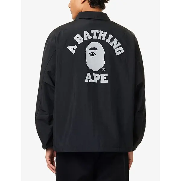 A BATHING APE Wind Stopper Logo-embroidered Woven Coach Jacket