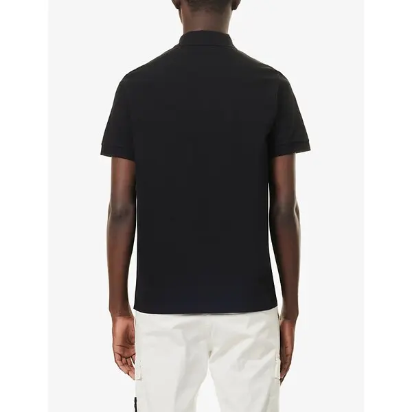 Stone Island Brand-patch Regular-fit Stretch-cotton Polo Shirt - Black
