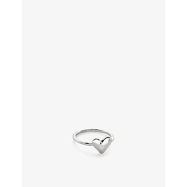 Monica Vinader Heart 18ct Yellow -plated Vermeil Sterling Stacking Ring - Silver