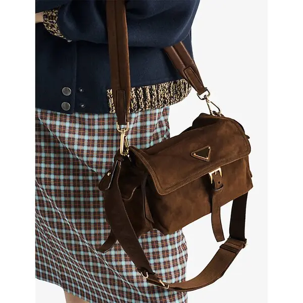 Prada Medium Suede Shoulder Bag