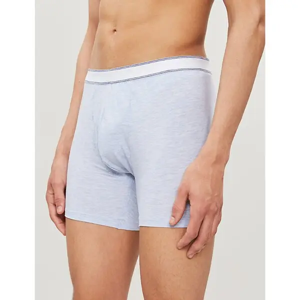 Derek Rose Ethan Regular-fit Stretch-cotton Trunks - Blue