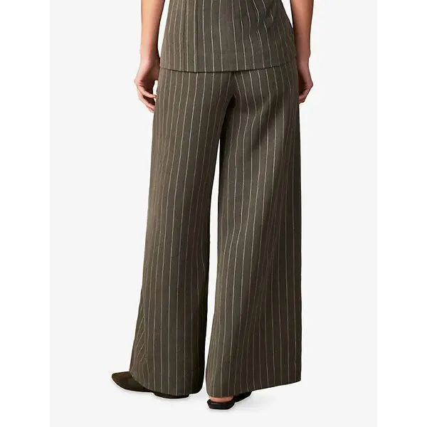 RO&ZO Pinstripe Tailored Stretch-woven Trousers